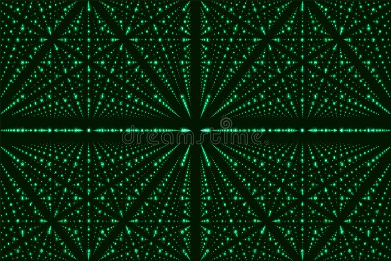 Vector Infinity Data Matrix Visualization Green Big Data Structure With Binary Numbers Lattice