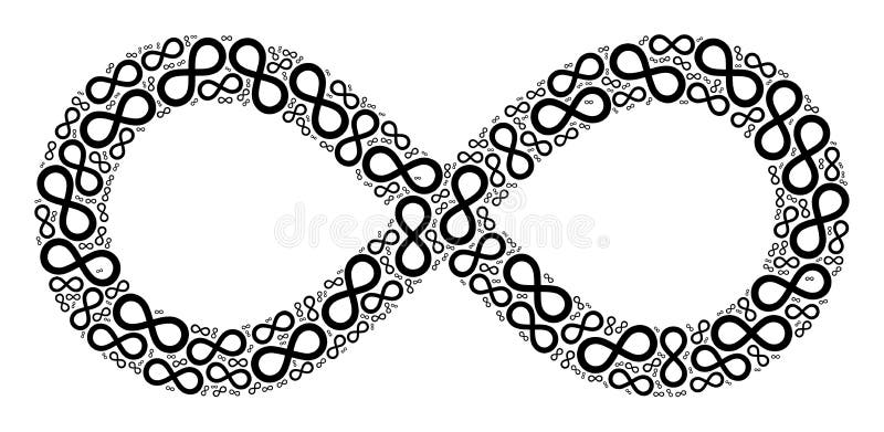 Infinity Recursion Icon Collage Of Self Items Stock Vector