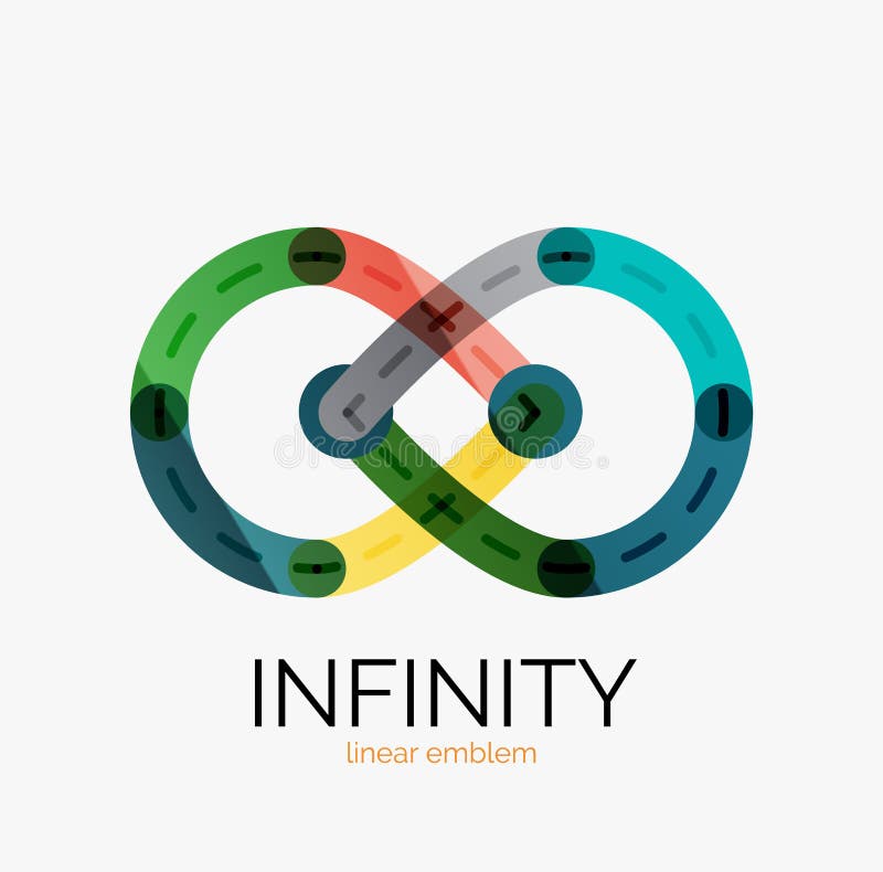 Vector Infinity Logo, Flat Colorful Design Stock Illustration ...