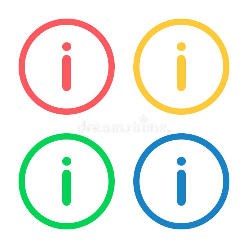 Vector Info Symbol Icon Set in Multiple Colours Stock Vector ...