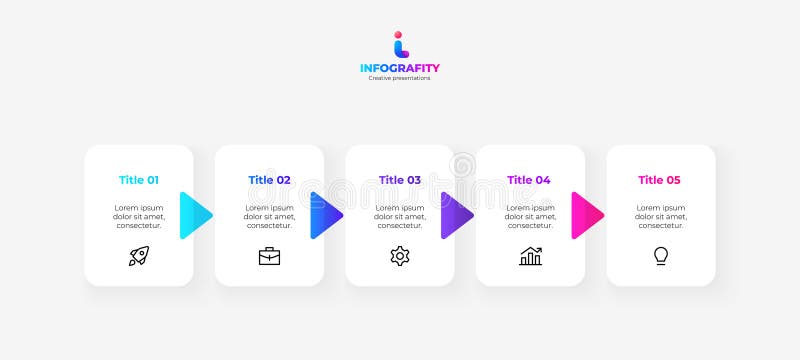 Vector Infographic for Business Presentation. Five Rectangular Elements ...