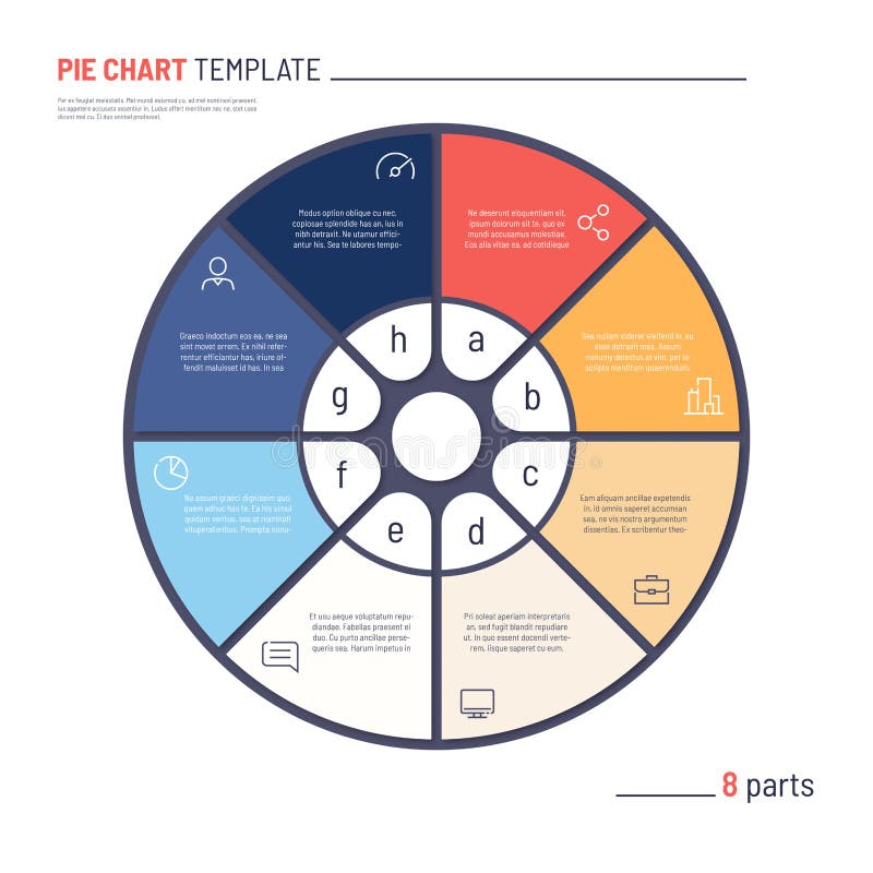 Vector Infographic Circle Chart Template. Eight Parts Stock Vector ...