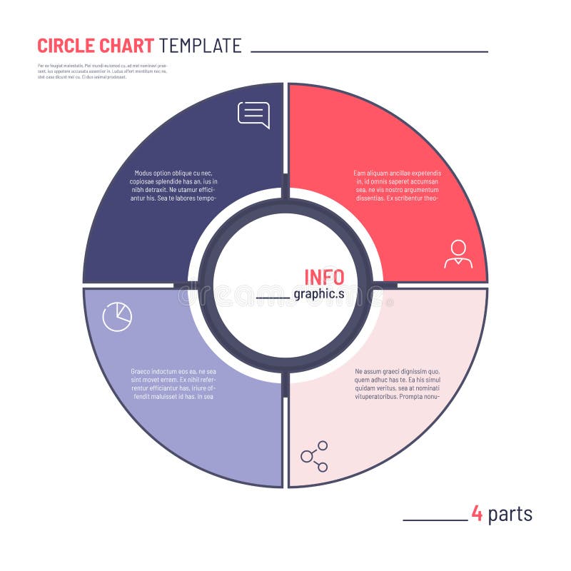 Vector Infographic Circle Chart Template. Four Parts Stock Vector ...