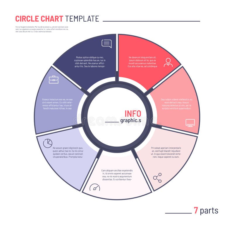 Vector Infographic Circle Chart Template. Seven Parts Stock Vector ...