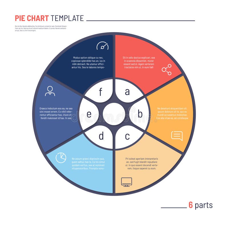 Vector Infographic Circle Chart Template. Six Parts Stock Vector ...