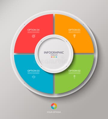 Vector Infographic Circle. Cycle Diagram with 4 Options Stock ...