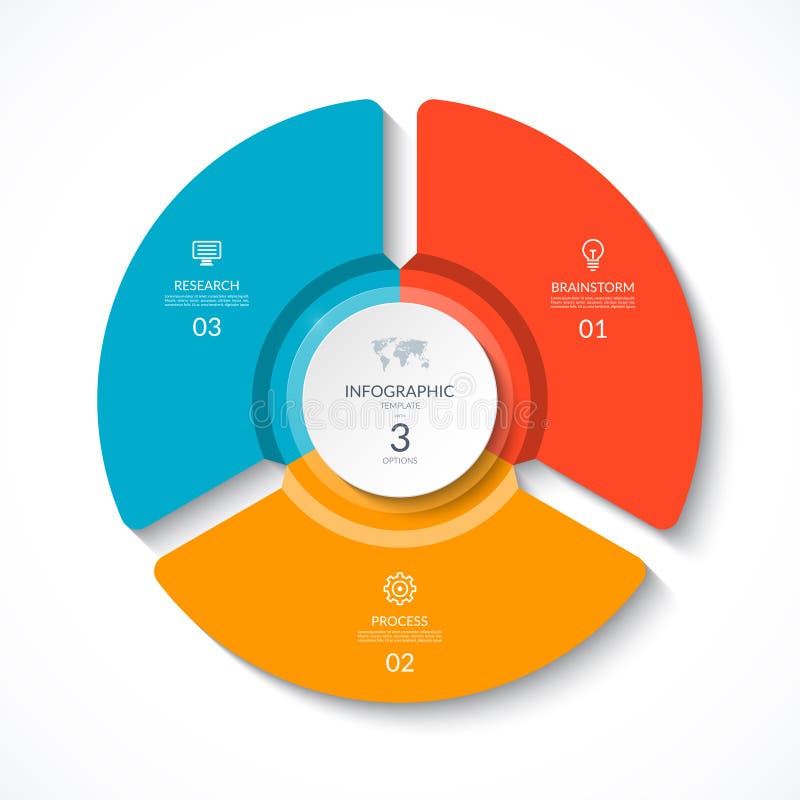 Vector Infographic Circle. Cycle Diagram with 3 Options Stock Vector ...