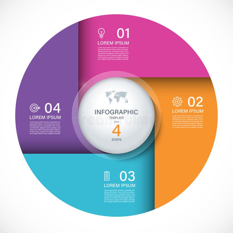 Vector Infographic Circle. Cycle Diagram with 4 Steps. Round Chart that ...