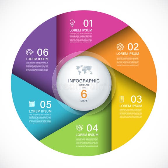 Vector Infographic Circle. Cycle Diagram with 6 Steps. Round Chart that ...