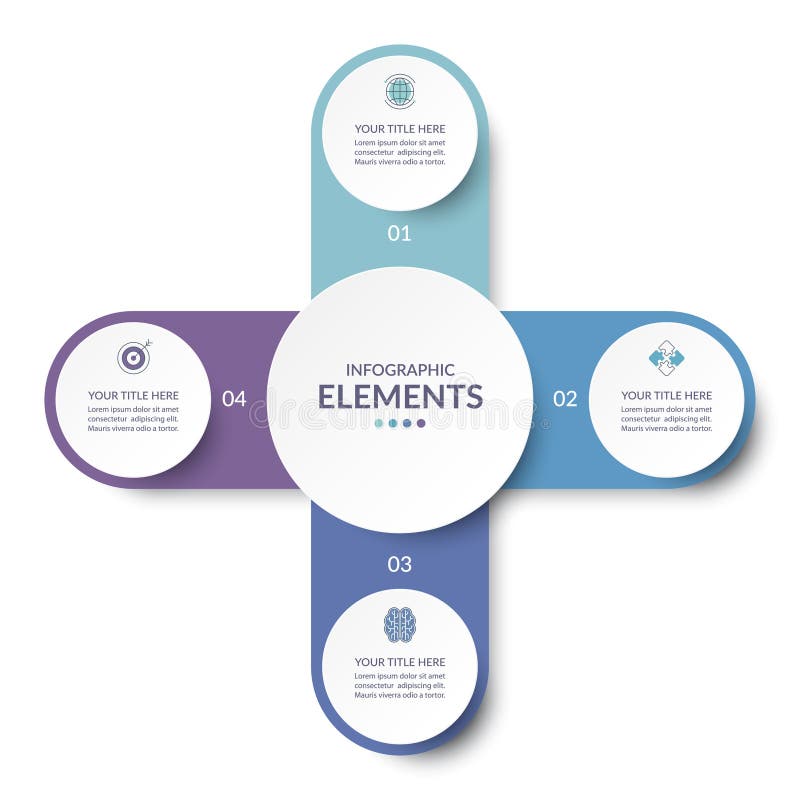Vector Infographic Circle. Cycle Diagram with 4 Steps Stock Vector ...