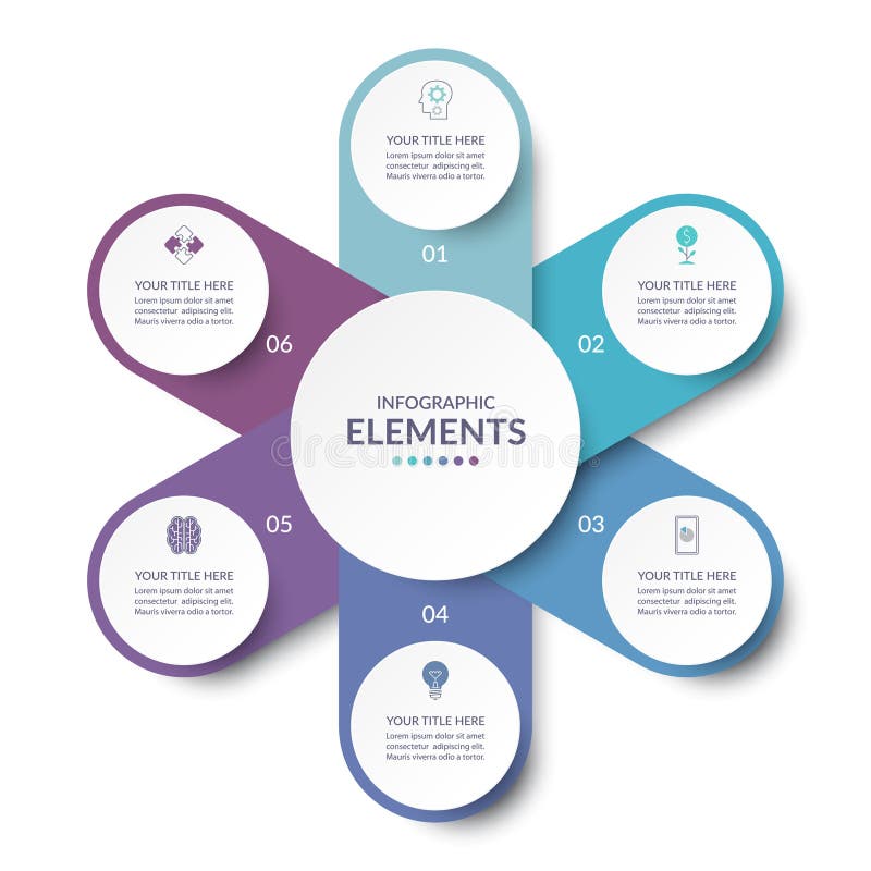 Vector Infographic Circle. Cycle Diagram with 6 Steps Stock Vector ...