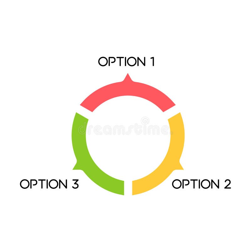 Infographic Circle Arrows Template Pie Charts with 3 Options. Stock Vector Illustration Isolated ...