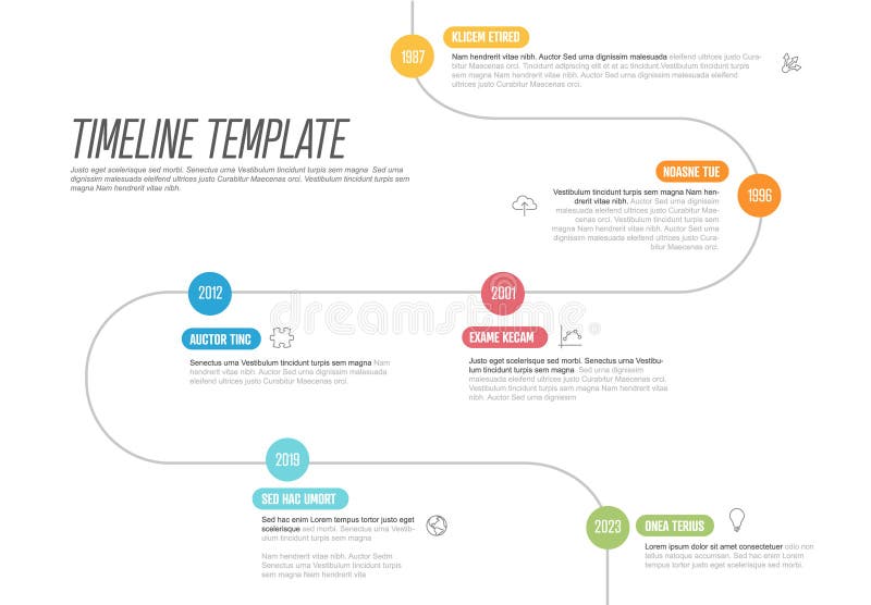 Vector Infographic Company Milestones Curved Timeline Template with ...