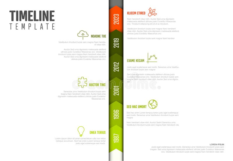 Timeline Vertical Ribbon Infographic with Empty Dash Line Circles and ...
