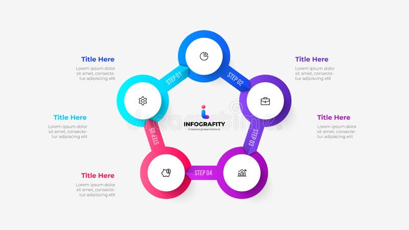 Vector Infographic. Cycle Diagram with 5 Options Stock Vector ...