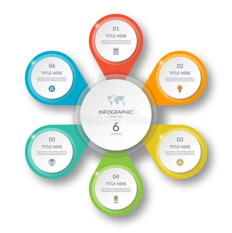 Vector Infographic Cycle Diagram with 6 Steps. Stock Vector ...