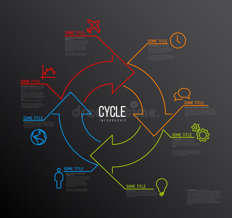 Vector Infographic Cycle Template Made from Lines and Icons Stock ...