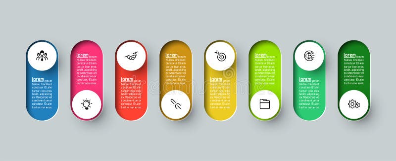 Vector Infographic 3d Long Circle Label. Stock Vector - Illustration of ...