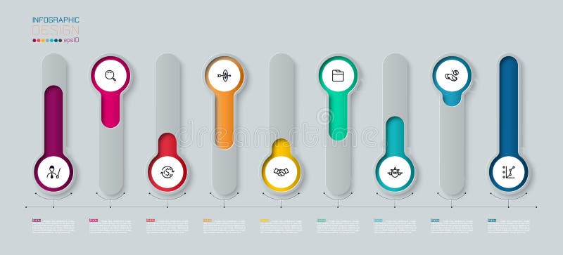 Vector Infographic 3d Long Circle Label Stock Illustration ...