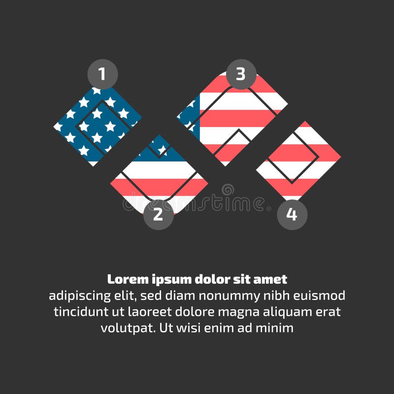 Infographic with American Flag Stock Vector - Illustration of template ...