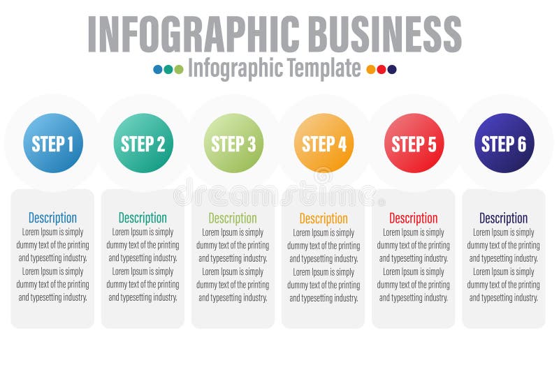 Vector Infographic Design with Six 6 Options or Six 6 Steps. Process ...