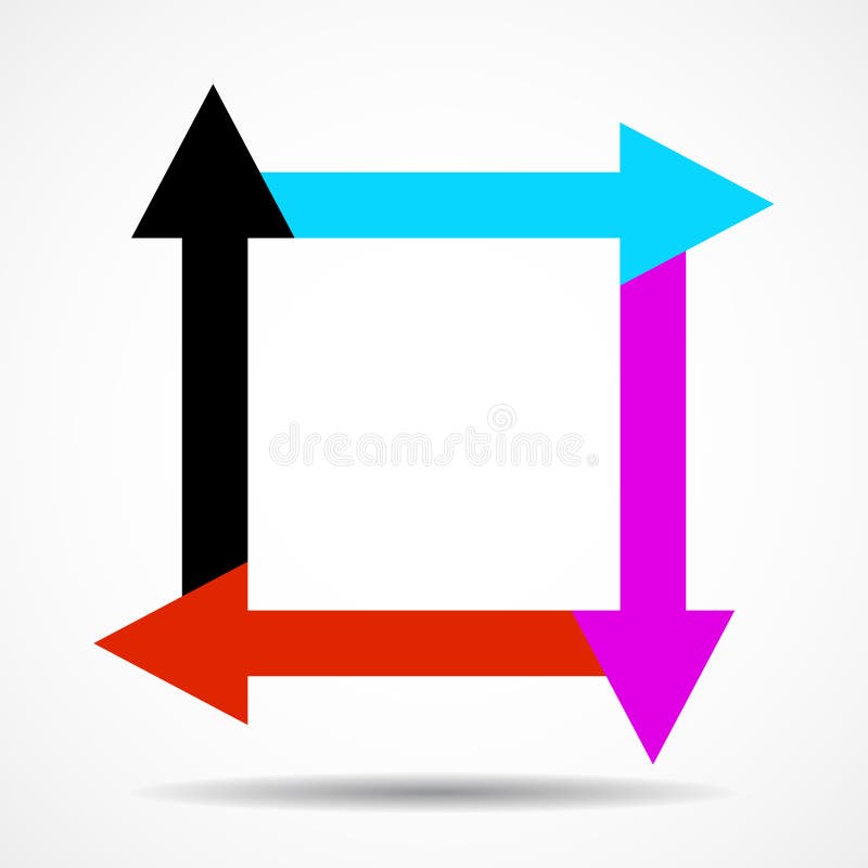Vector Infographic Design Template with Arrows in Square Stock Vector ...