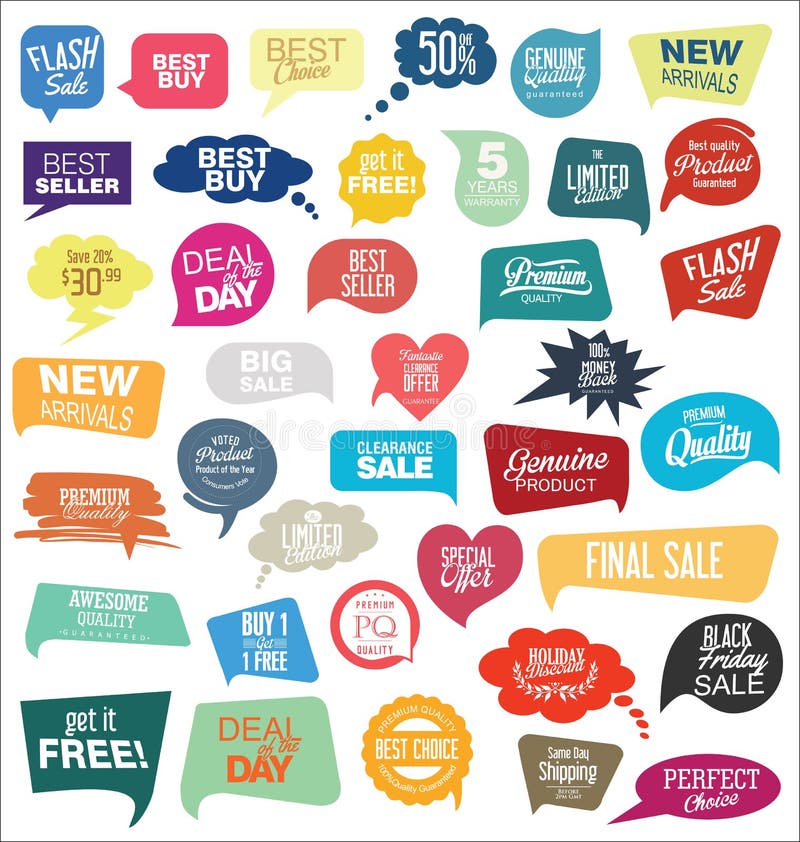 Modern Sale Sticker and Tag Collection Stock Vector - Illustration of ...