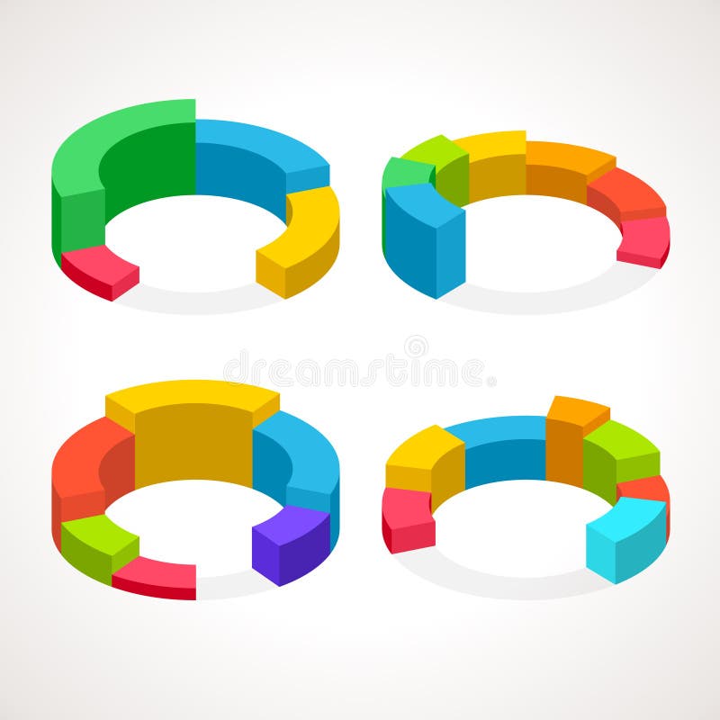 Vector Infographic Diagrams. Different 3D Pie Charts. Stock Vector ...