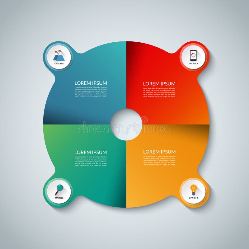 Vector Infographic Elements. Circle Business Template with 4 Options ...