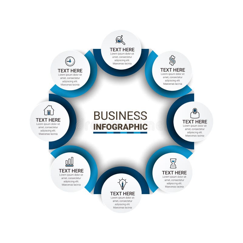 Vector Infographic Elements with Linear Icons and Place for Text Inside ...