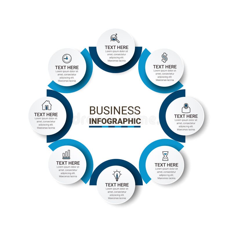 Vector Infographic Elements with Linear Icons and Place for Text Inside ...