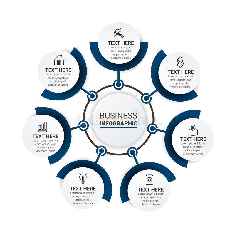 Vector Infographic Elements with Linear Icons and Place for Text Inside ...