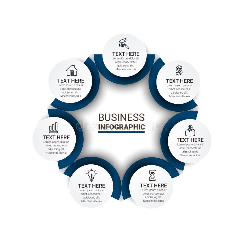 Vector Infographic Elements with Linear Icons and Place for Text Inside ...