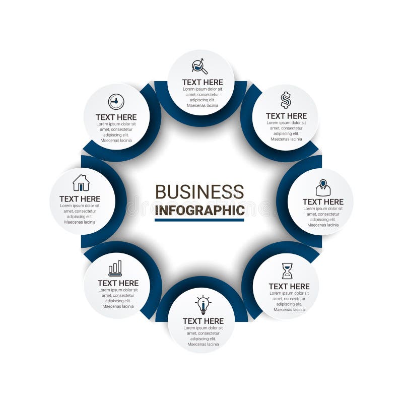 Vector Infographic Elements with Linear Icons and Place for Text Inside ...