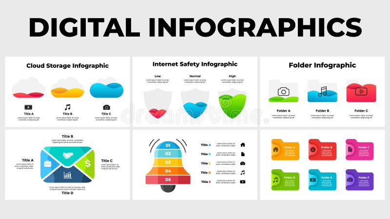 Digital Infographics Collection. Slide Templates Presentation. Internet ...