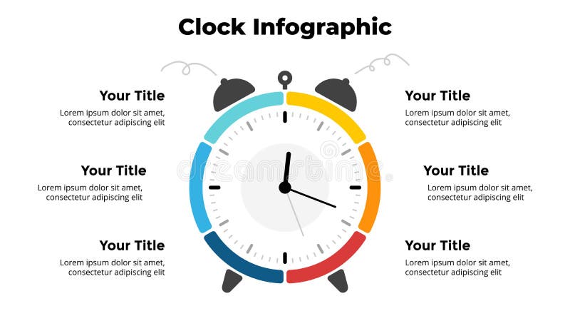Vector Time Infographic. Clock Circle Diagram. Presentation Slide ...
