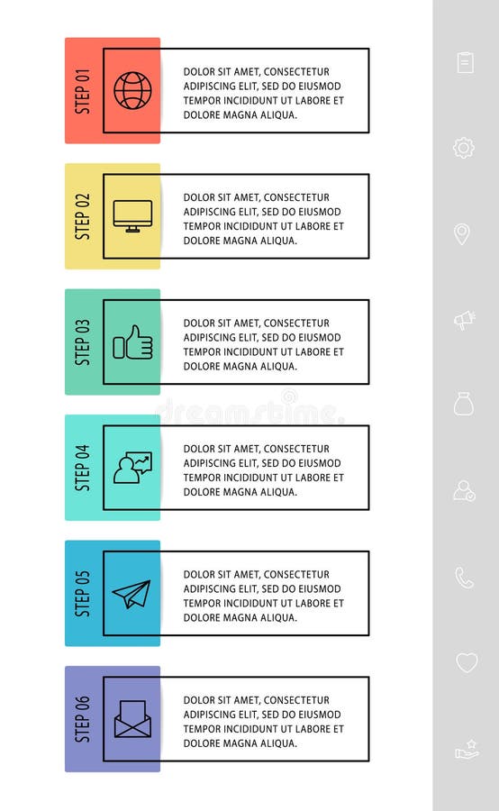 Vector Infographic Flat Template. Rectangles for Six Diagrams, Graph ...