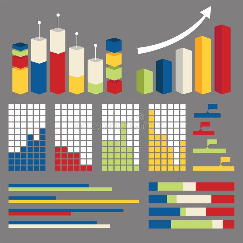 Vector Infographic Graph Chart Elements Stock Vector - Illustration of ...