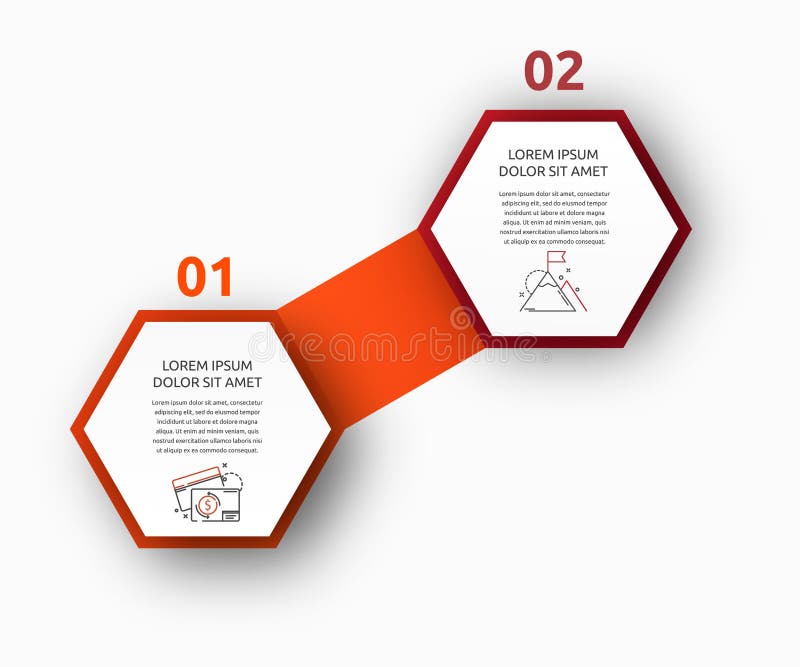 Vector Infographic with 2 Hexagons. Used for Two Diagrams, Graph ...