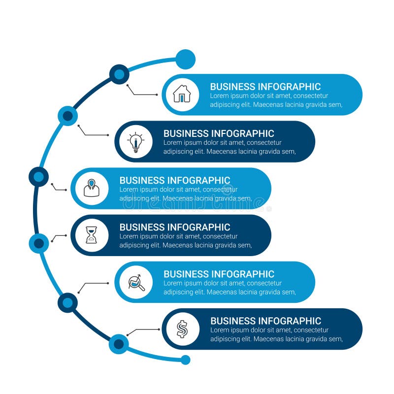 Vector Infographic Elements with Linear Icons and Place for Text Inside ...