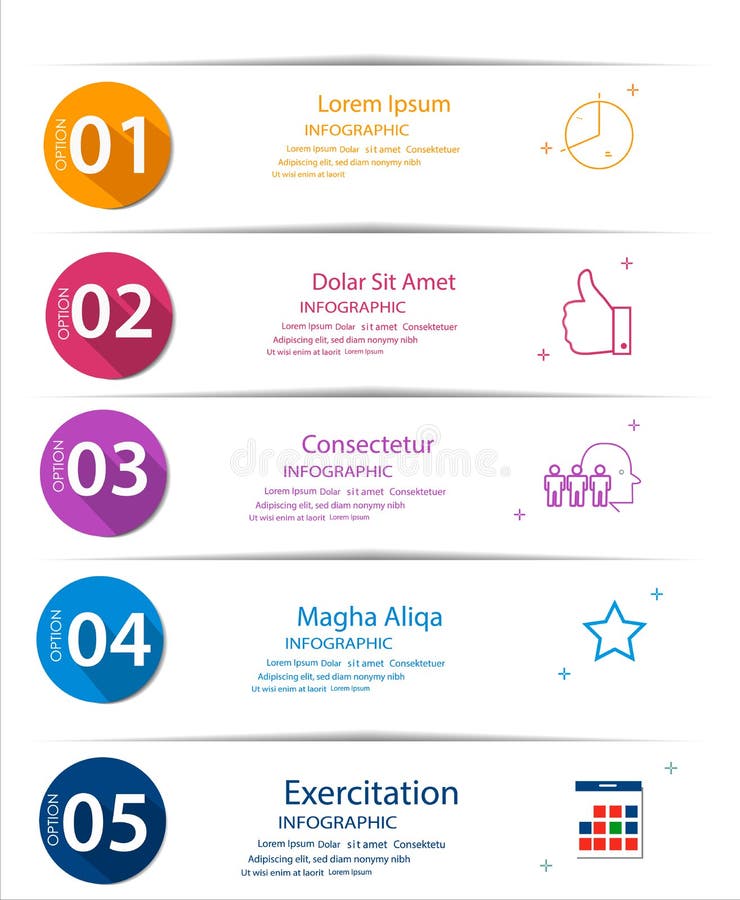 Vector Infographic Label Design Template with Icons and 5 Options or ...