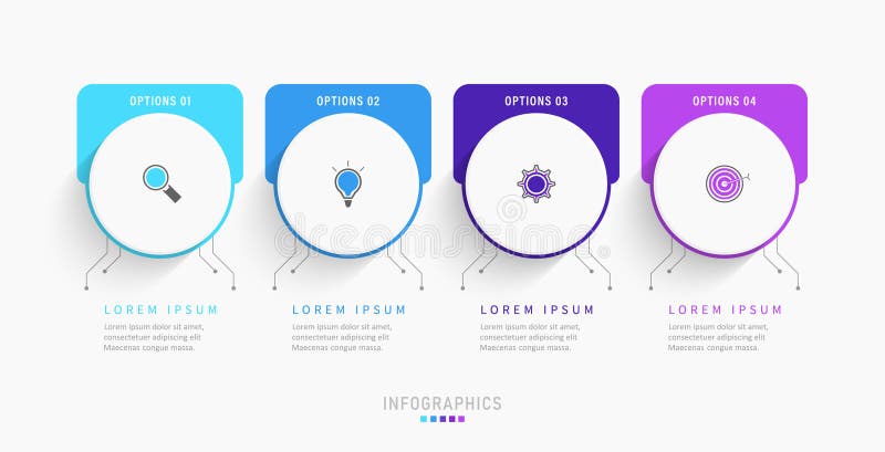 Vector Infographic Label Design Template with Icons and 4 Options or ...