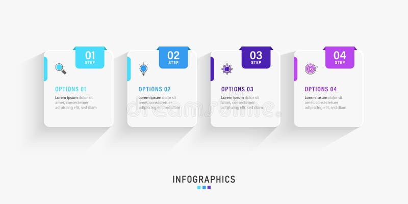 Vector Infographic Label Design Template with Icons and 4 Options or ...