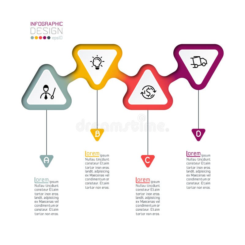 Vector Infographic Label Design with Triangle Column Designs Stock ...