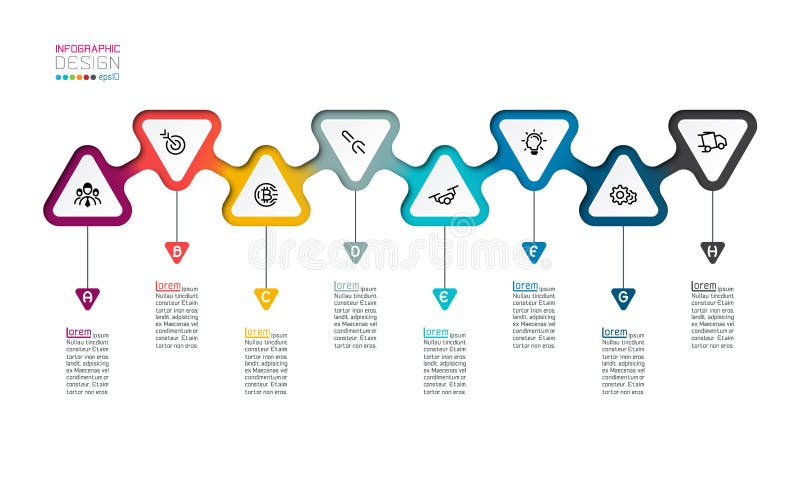 Vector Infographic Label Design with Triangle Column Designs Stock ...