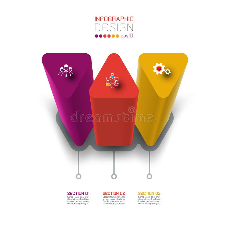 Vector Infographic Label Design with Triangle Column Designs Stock ...