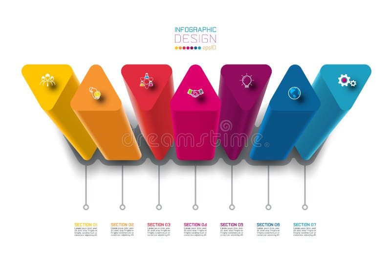 Vector Infographic Label Design with Triangle Column Designs Stock ...