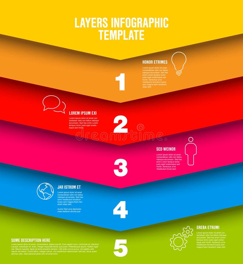 Layered Infographic Template Poster Vector Of Four 3D Square Layers
