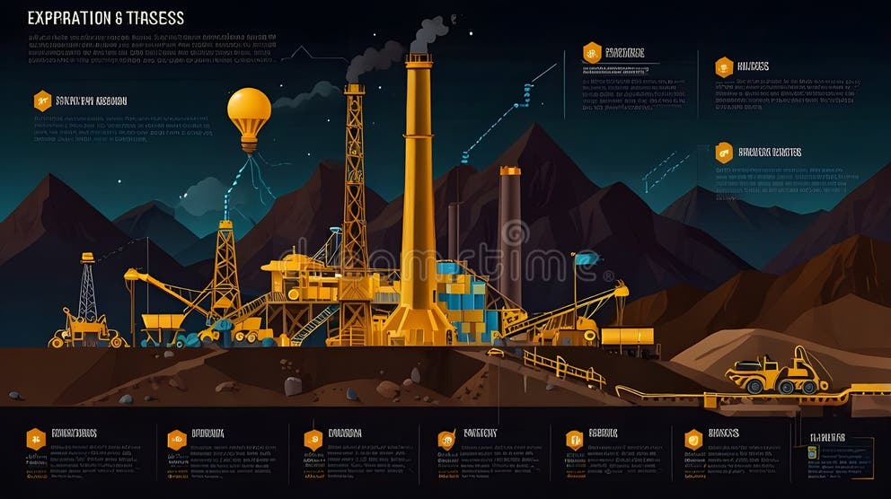 Vector Infographic of the Mining Process from Exploration To Extraction ...