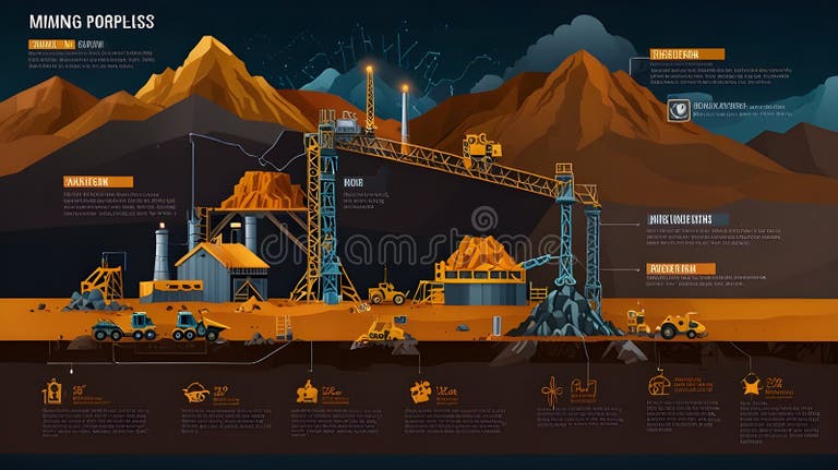 Vector Infographic of the Mining Process from Exploration To Extraction ...